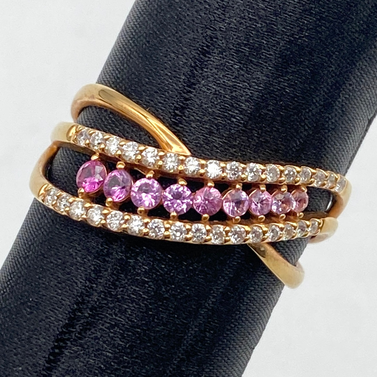 50321 K18 sapphire ring S0.32 D0.24 4g – Luxury Promise