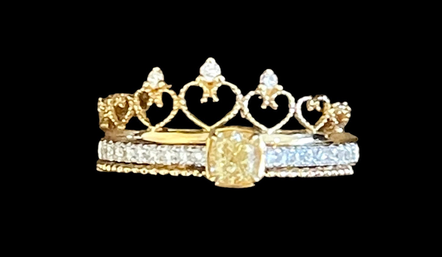 Yellow & White Diamond 2 Way Ring set in 18K Yellow Gold – LuxuryPromise