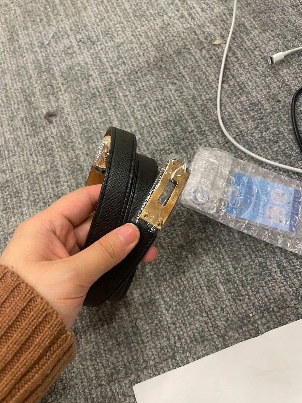 Hermes Kelly Belt Black & Gold ALC3813 – Luxury Promise