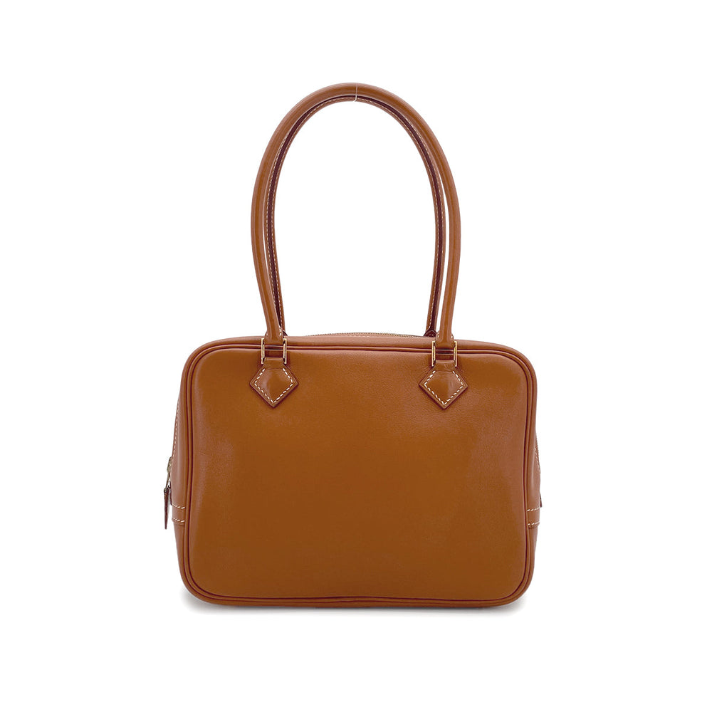 HERMES PLUME MINI GOLD VEAU SWIFT HAND BAG 2001 SQUARE E GOLD HARDWARE ...