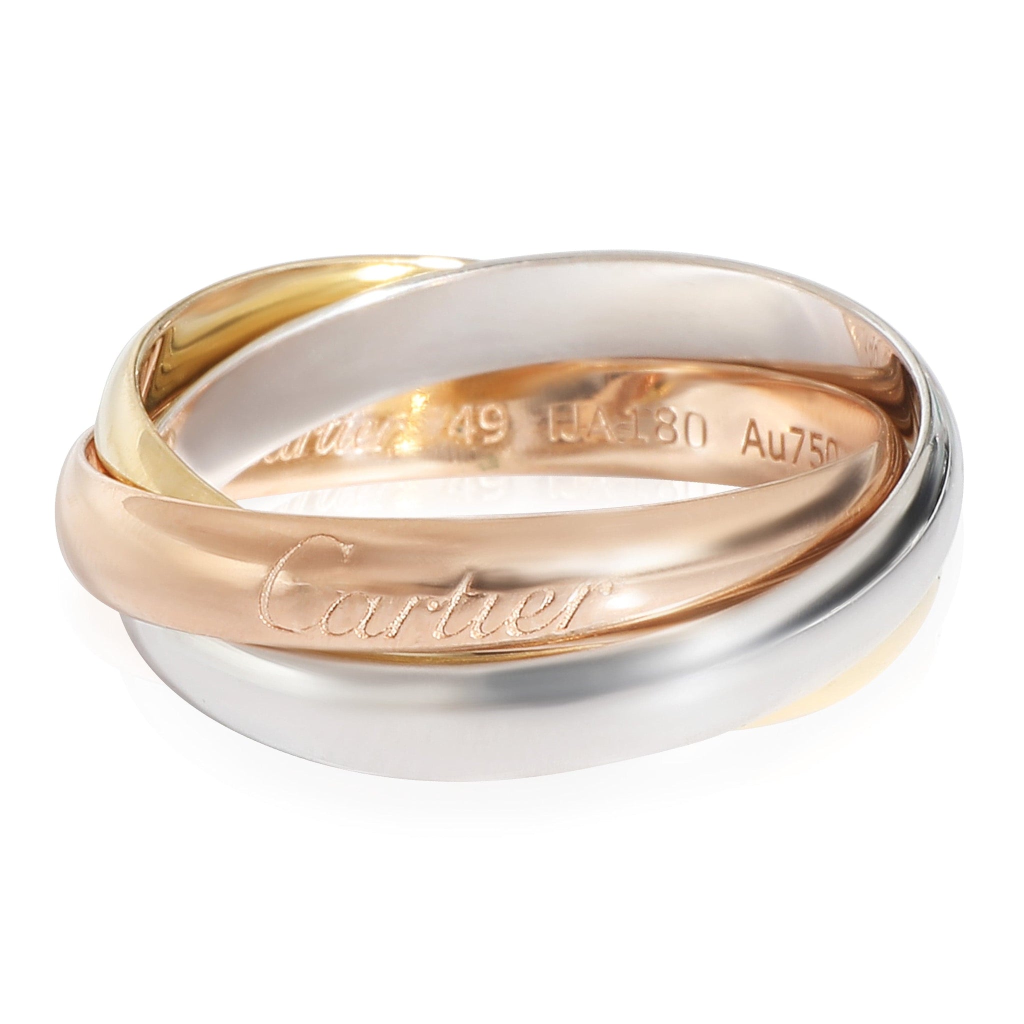 Cartier Trinity Ring, Small Model in 18K 3-Tone Gold, Size 49 – Luxury ...