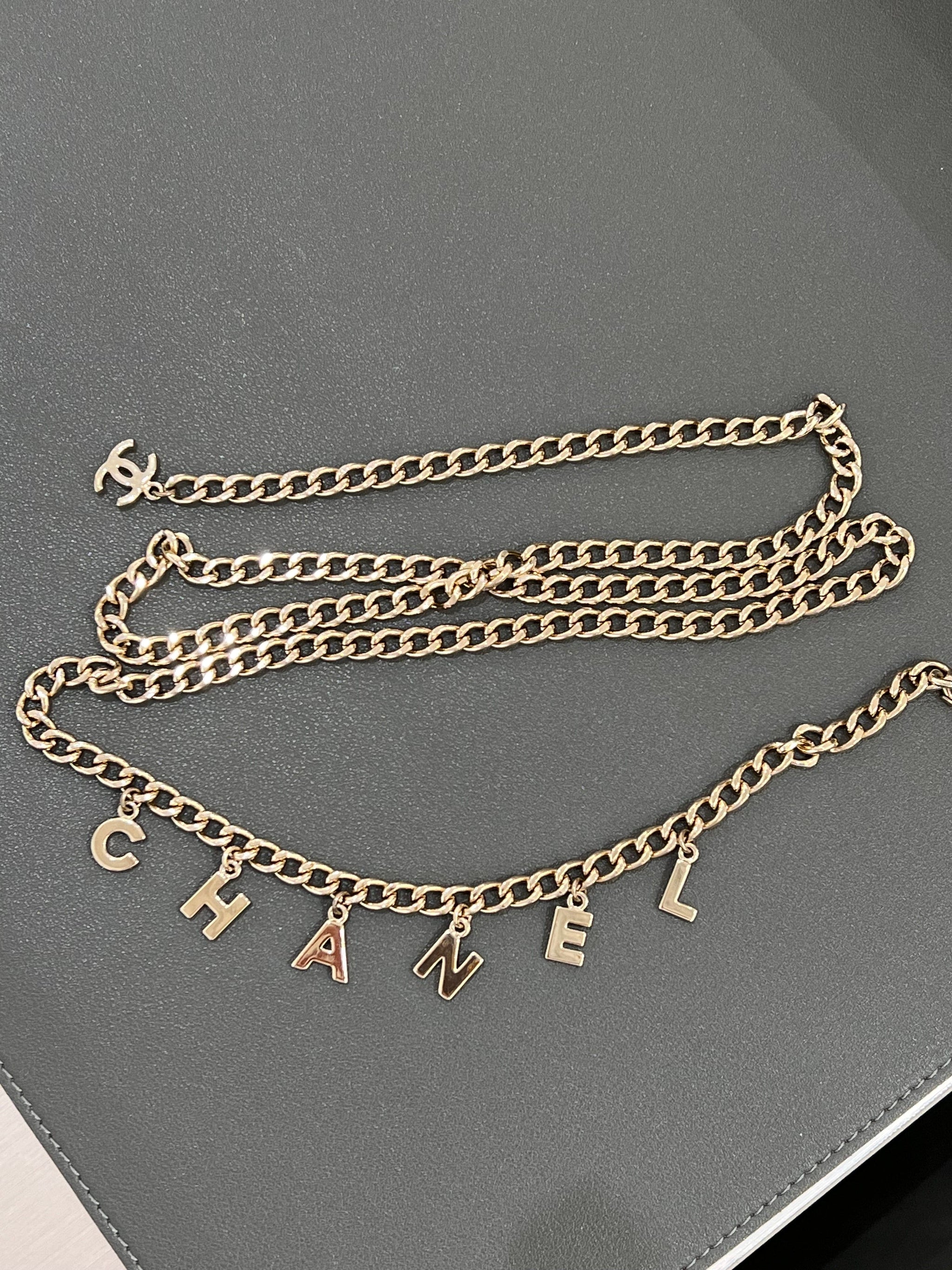 Chanel letters belt C H A N E L 07V 111cm LGHW Box SKC8279X – Luxury ...