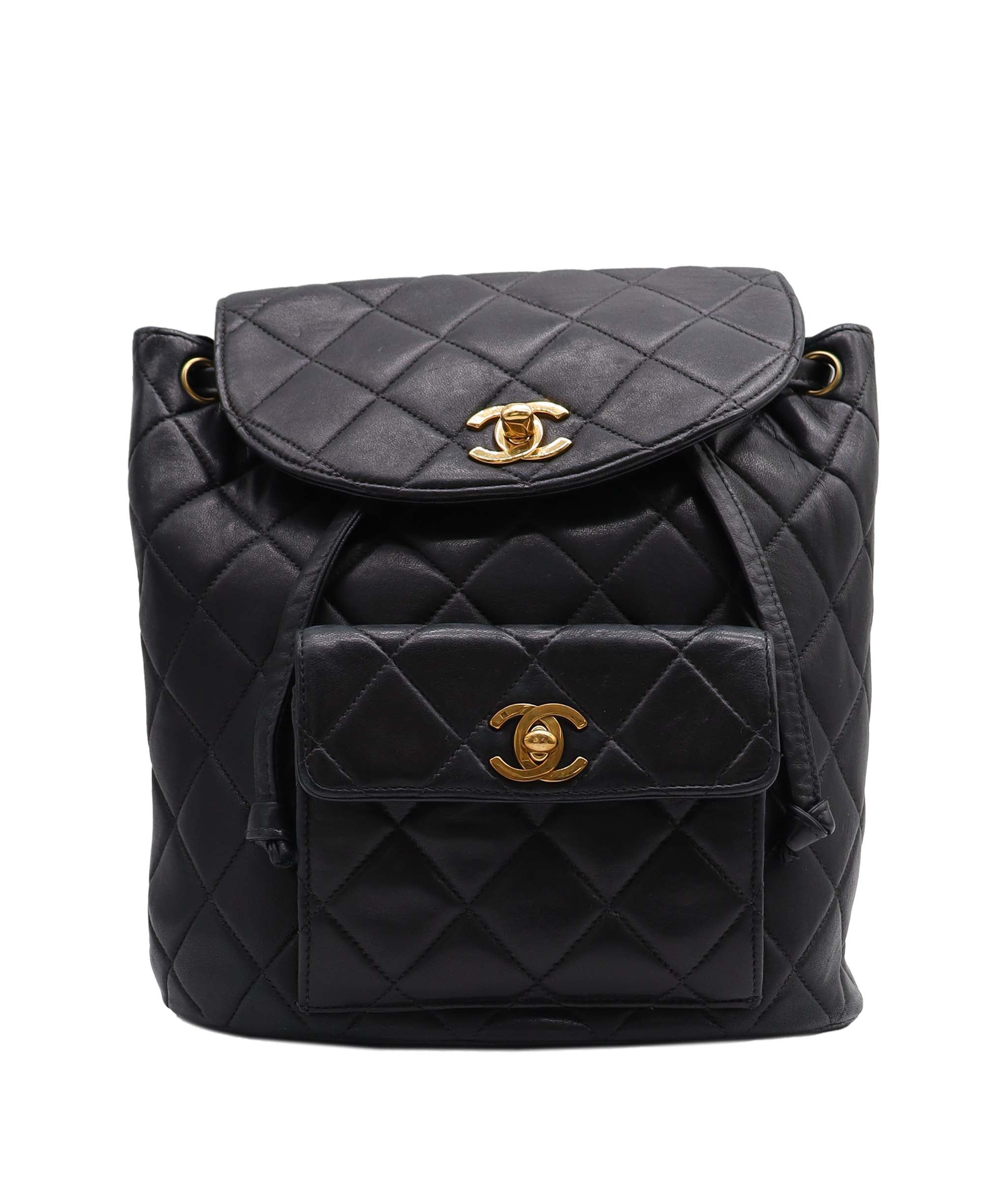 Chanel Vintage Duma Backpack Black Lambskin GHW SKC1996 – Luxury Promise