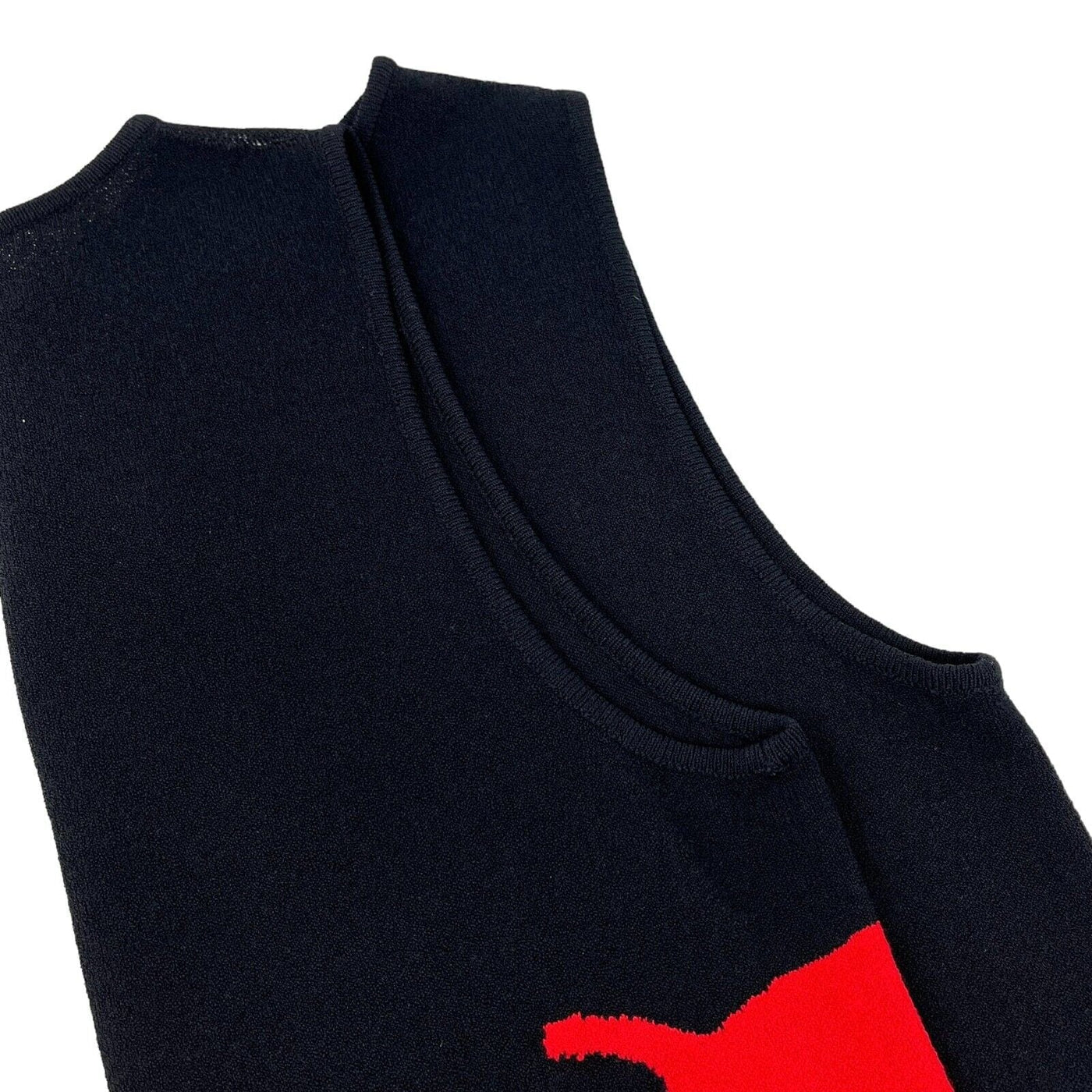 CHANEL Vintage 04P CC Mark Logo Ladybugs Knit Tank Top Black Red Cotto ...