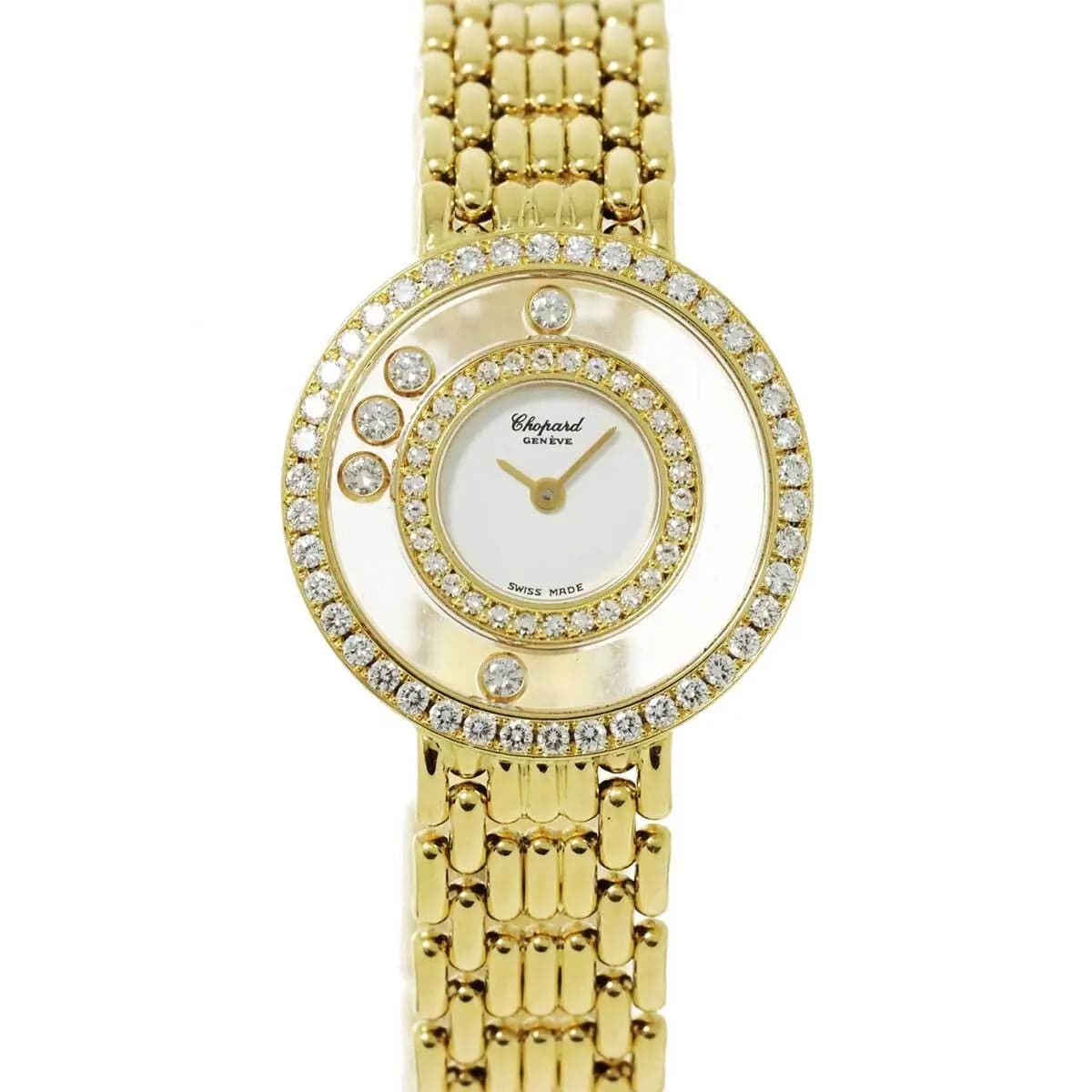 Chopard Happy Diamond White Dial Diamond Bezel YG (Full Set) – Luxury ...