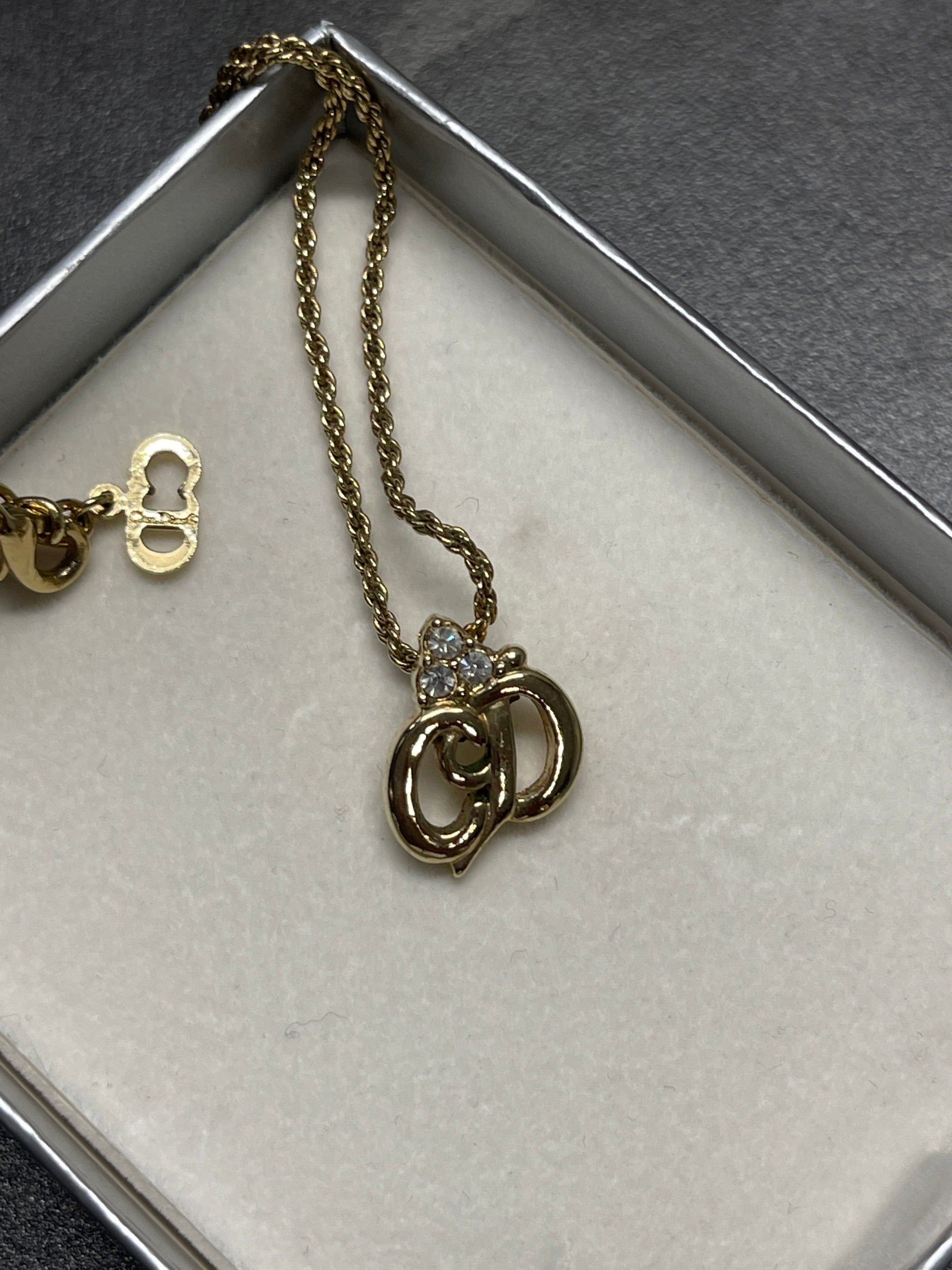 DIOR Logo Necklace GP Rhinestone B0810KYPX5 – Luxury Promise