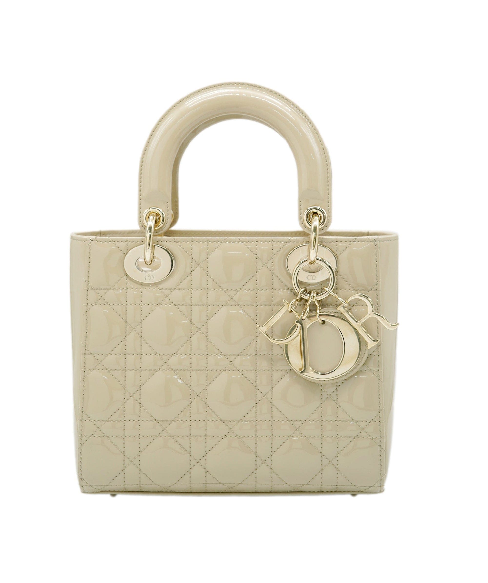 Christian Dior Beige Patent Leather small Lady Dior ASC2108 – Luxury ...