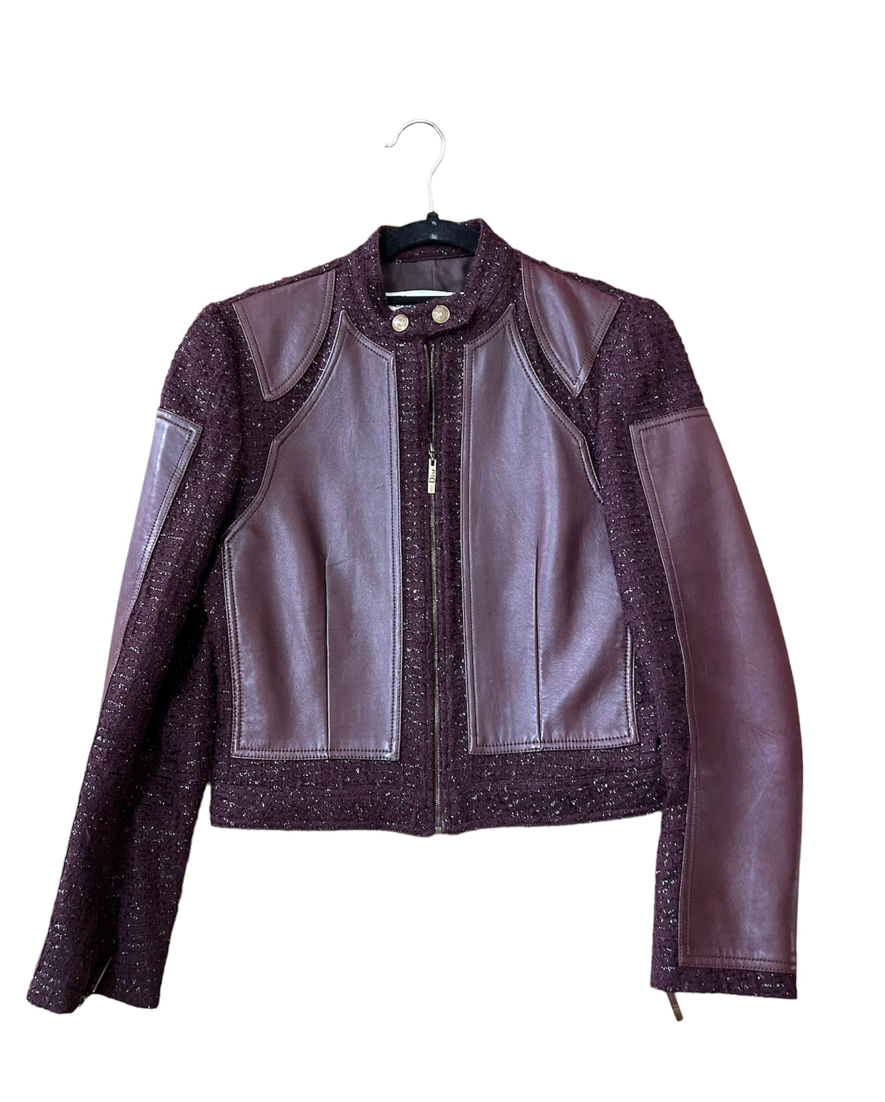 Dior Burgundy Leather Moto Jacket UKC1146 – Luxury Promise