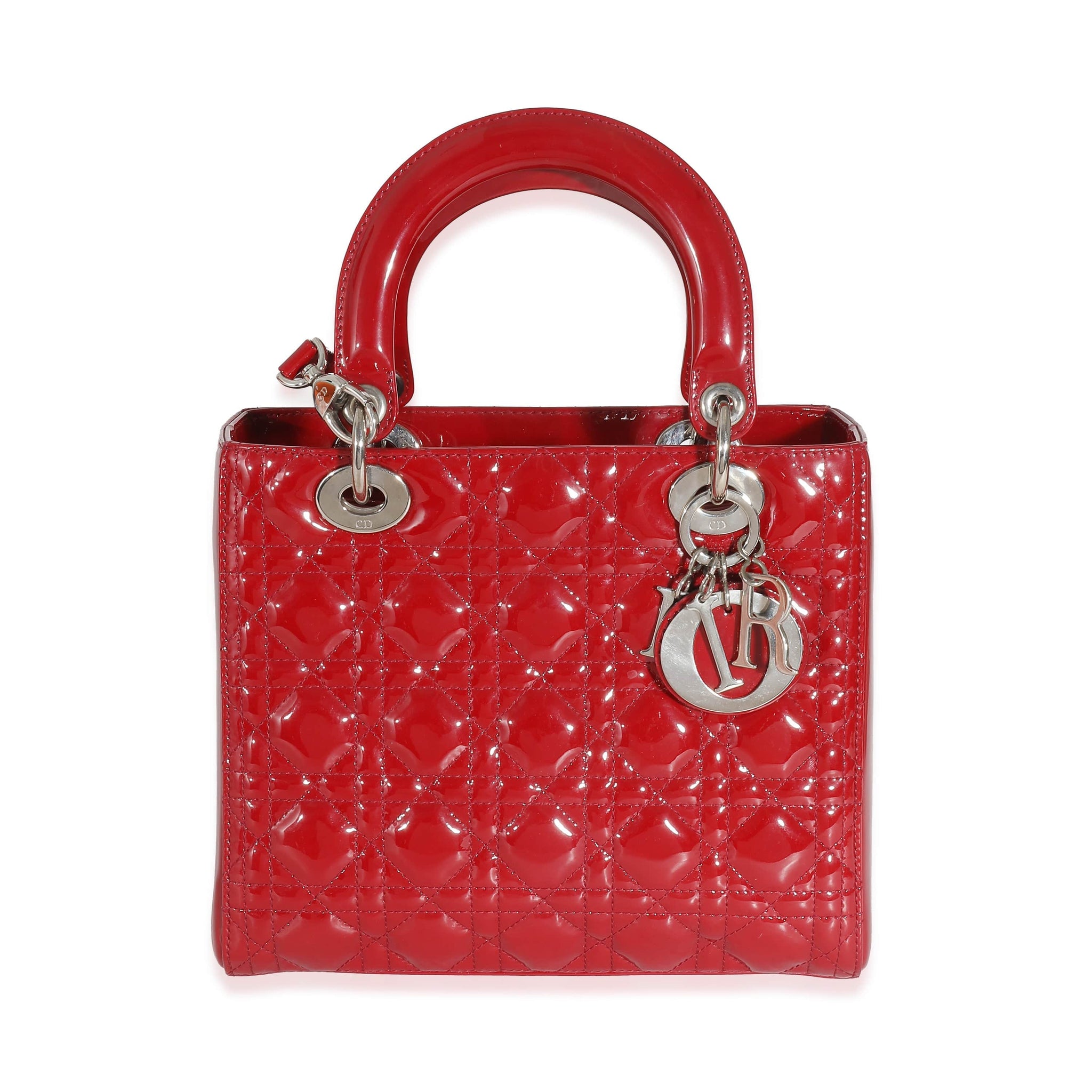 Christian Dior Red Patent Cannage Medium Lady Dior – Luxury Promise