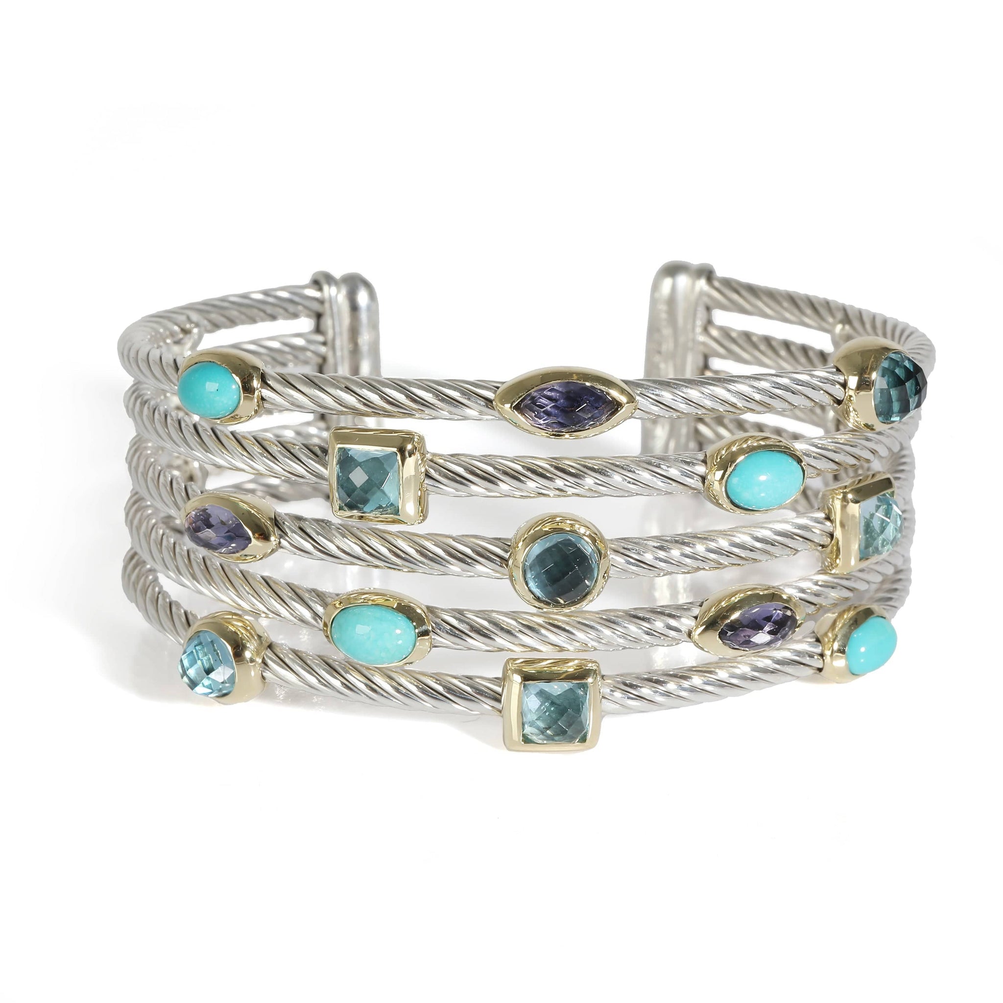 David Yurman Confetti Bracelet in 18k Yellow Gold/Sterling Silver ...