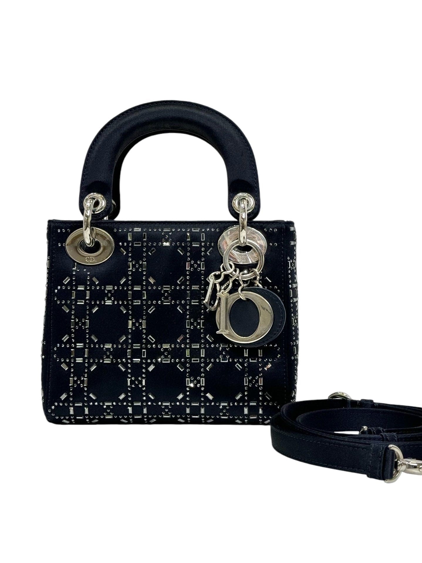 Dior Mini Lady Dior in Black Satin and Crystals – Luxury Promise