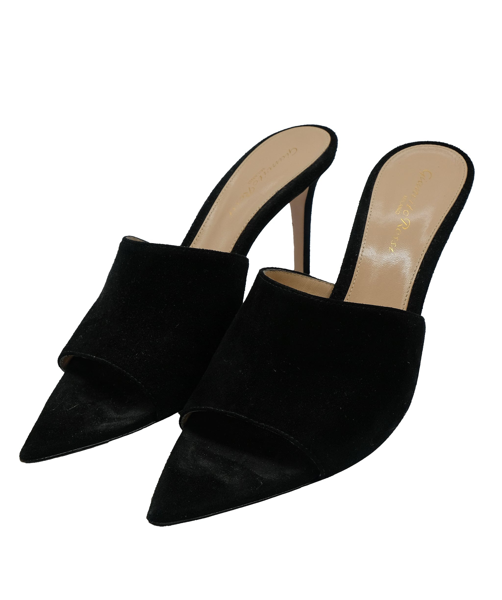 Gianvito Rossi Heels Suede Black 37 RJC3275 – Luxury Promise