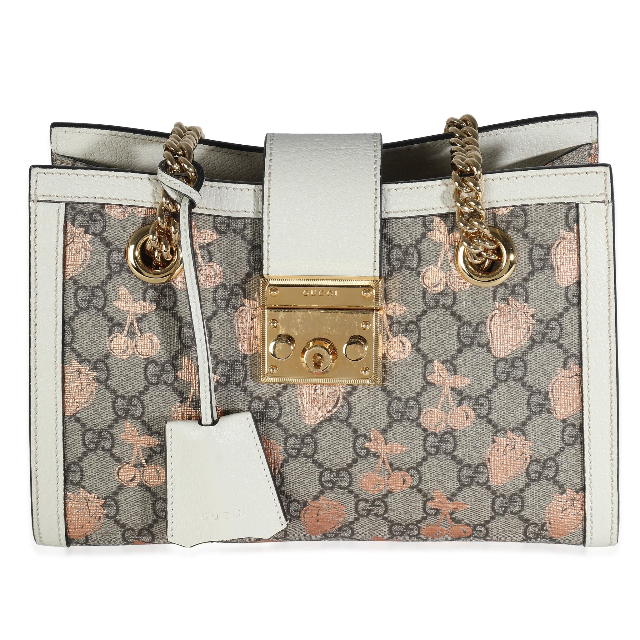 Gucci Beige GG Supreme Canvas Berry Small Padlock Tote – Luxury Promise