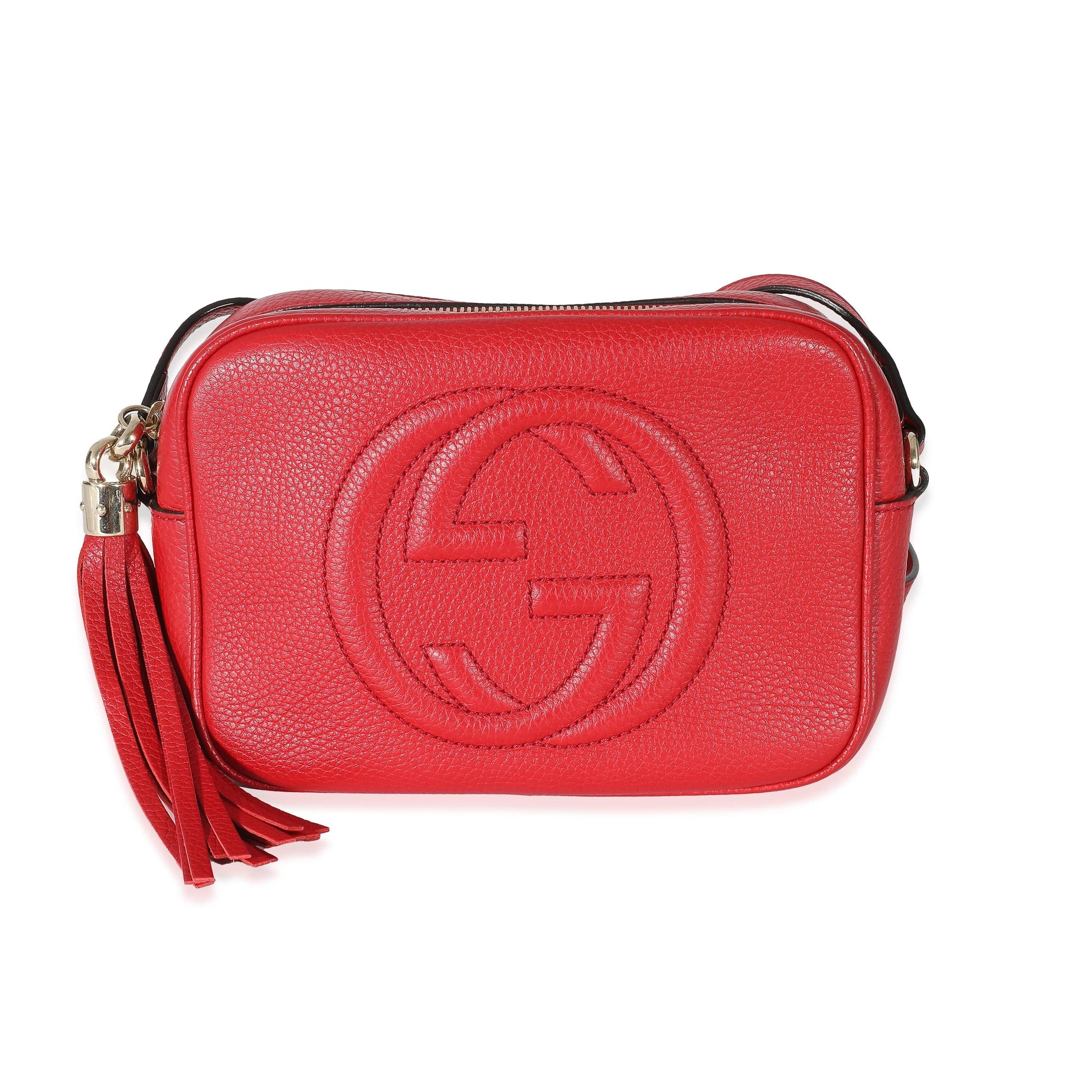 Gucci Tabasco Red Pebbled Calfskin Small Soho Disco Bag – Luxury Promise