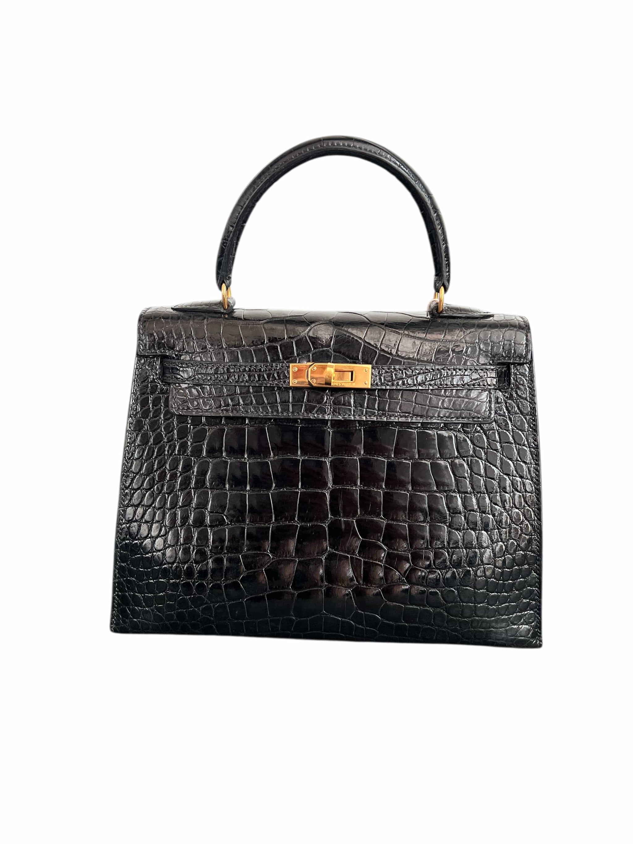 Hermes Kelly 25 Shiny Alligator Black GHW SYCYR230 – Luxury Promise