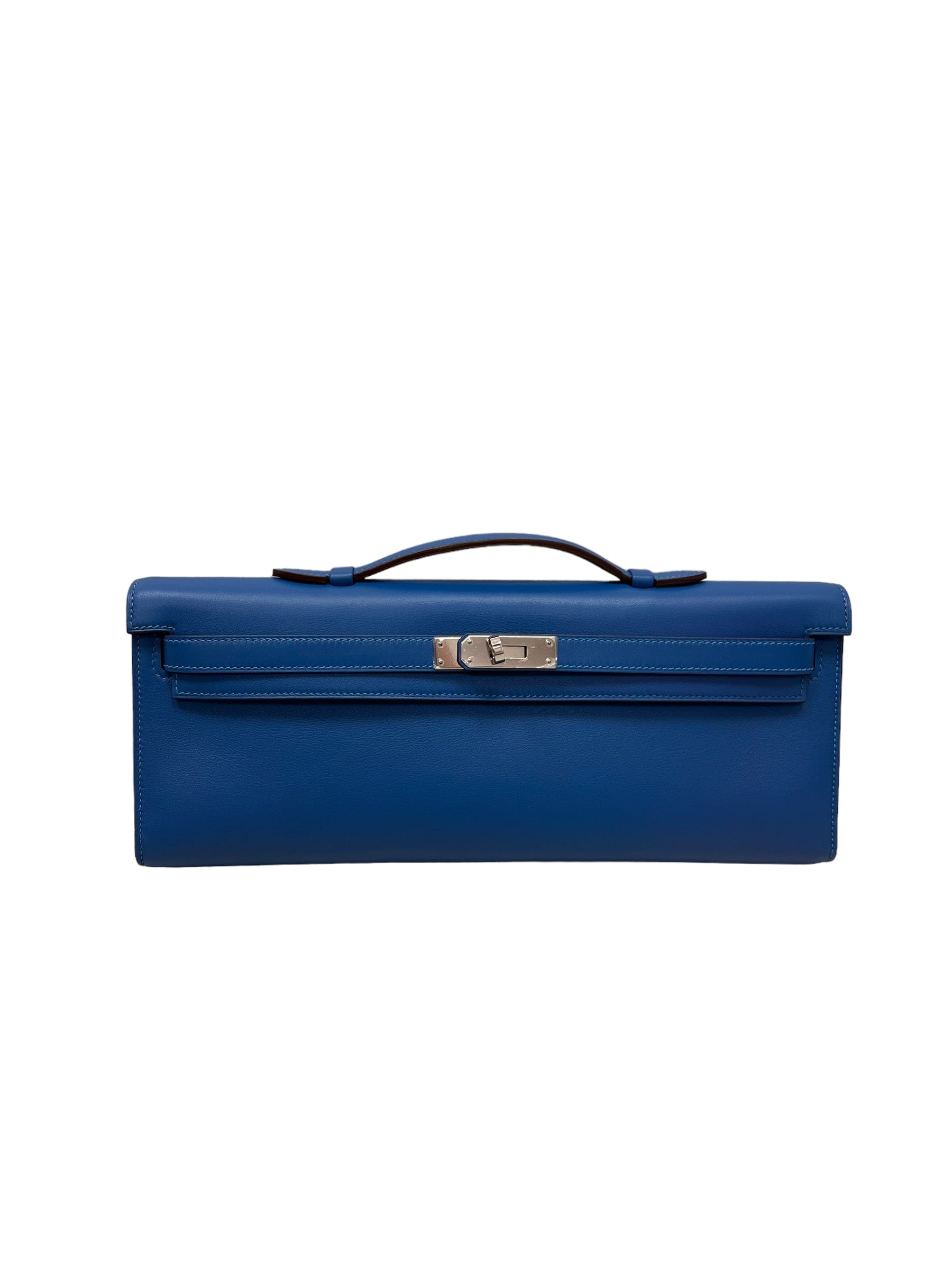Hermes Kelly Cut Blue Mykonos Swift PHW #O SKL1665 – Luxury Promise