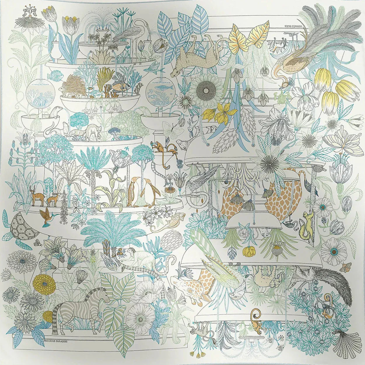 Hermes Precious Paradise Silk 90cm Scarf - New & Unused in Box – Luxury ...