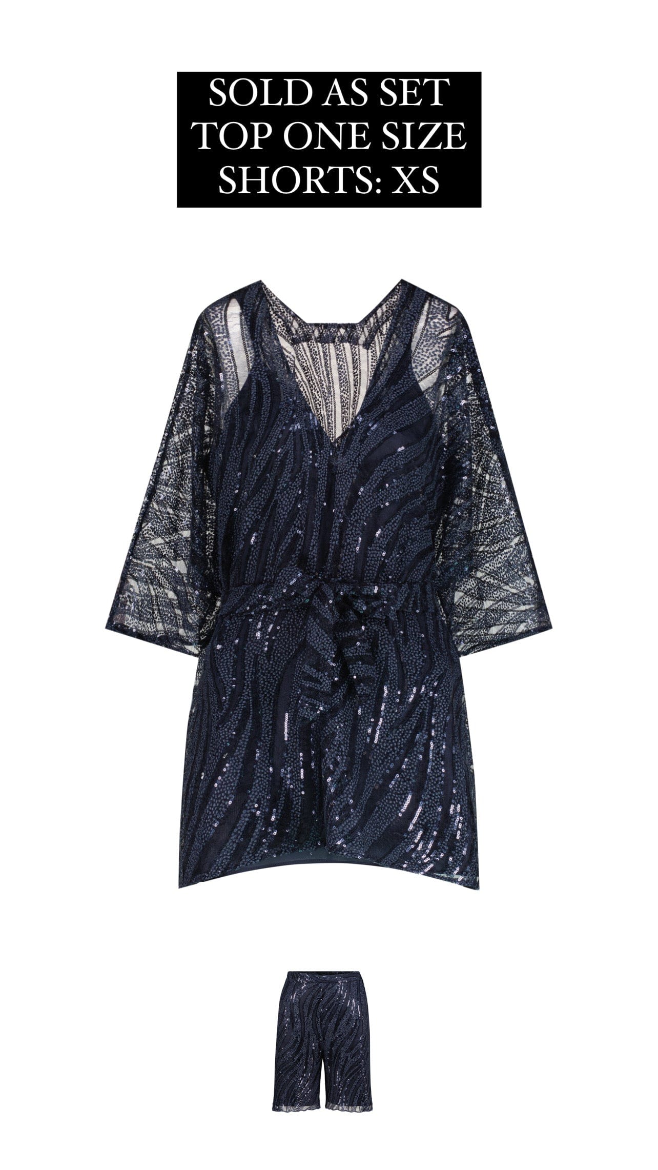 Taira Set Midnight Blue Top With Vest One Size Short XS ASC1987 ...
