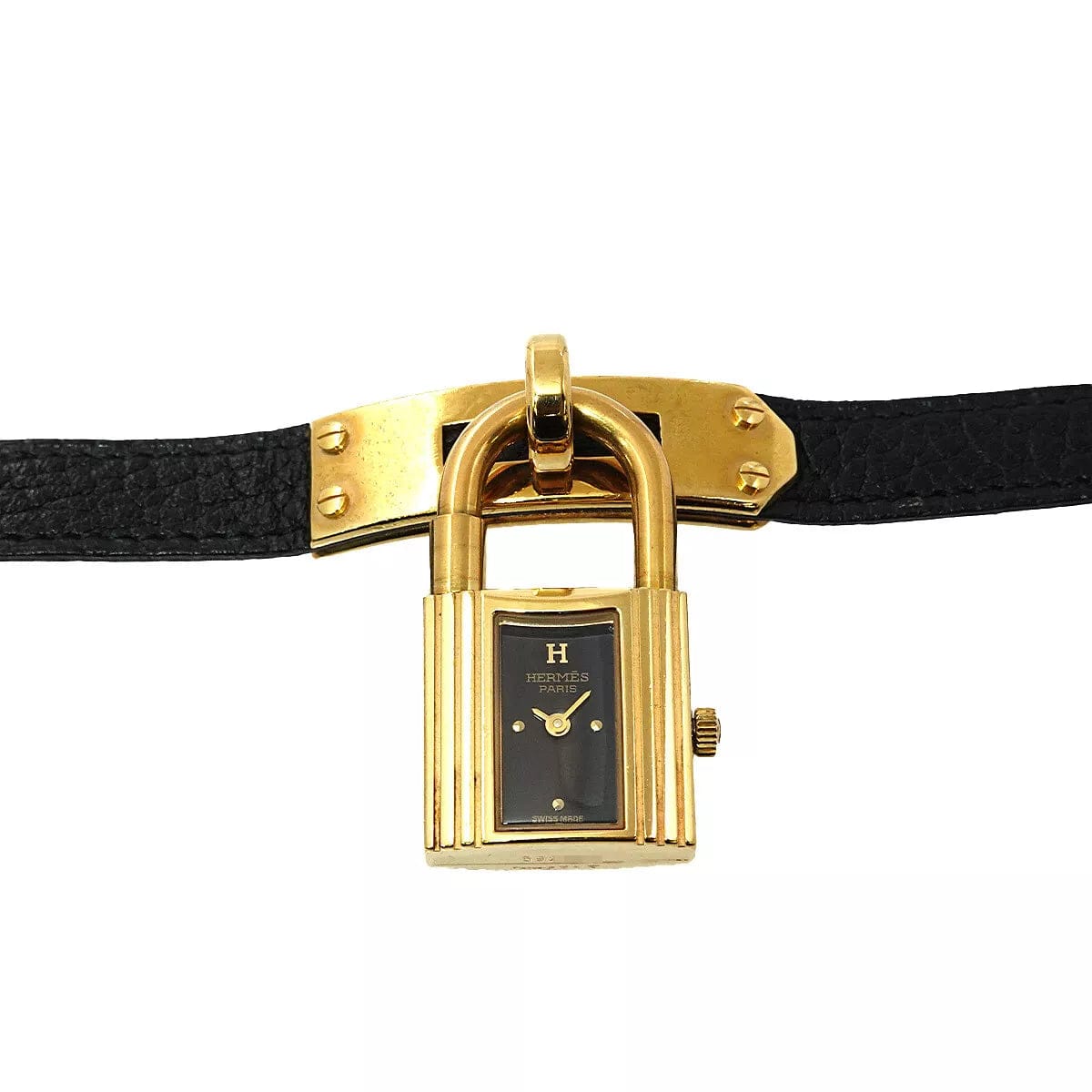 HERMES KELLY Watch Quartz Black Dial Leather Ladies Watch 90251218 ...