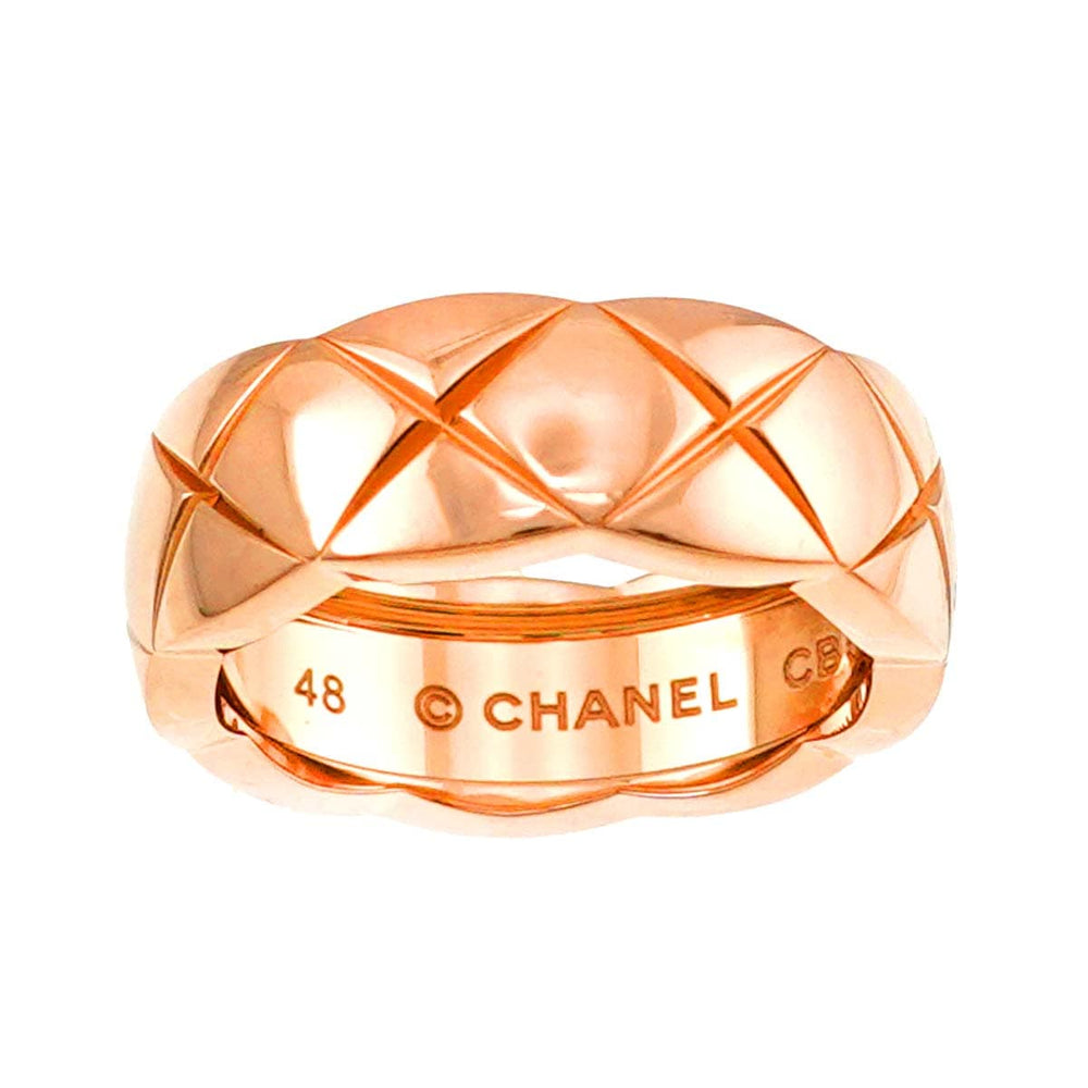 CHANEL Coco Crush Medium #48 Ring K18 PG Pink Gold 750 Matelasse Ring ...