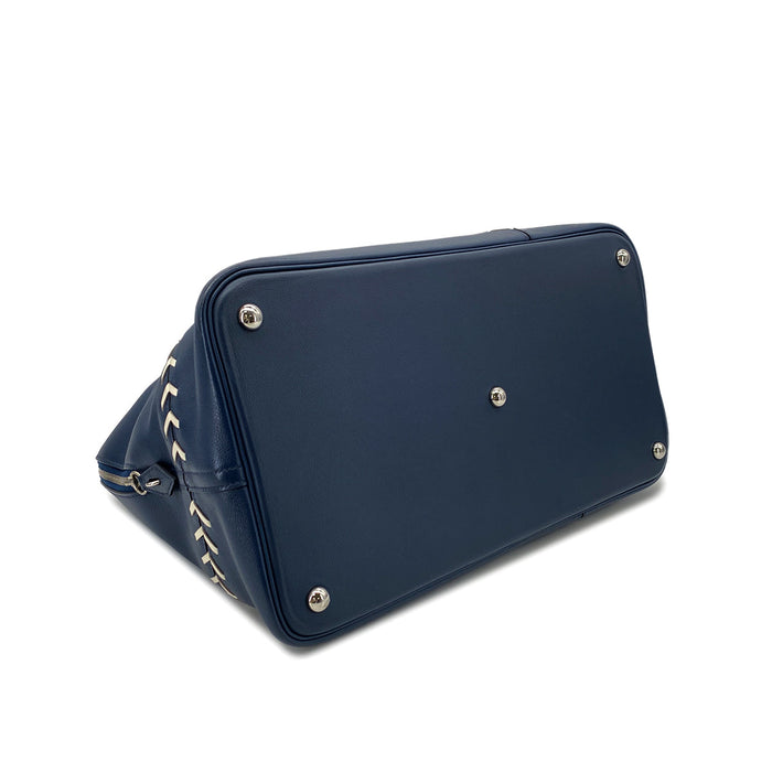 HERMES BOLIDE 1923 BASEBALL 45 BLUE DE MALTE EVERCOLOR HAND BAG C 9029 ...