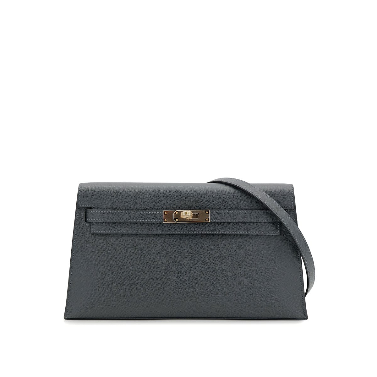 HERMES KELLY ELAN GRIS MISTY VEAU MADAME CLUTCH SHOULDER BAG K PGHW 90 ...