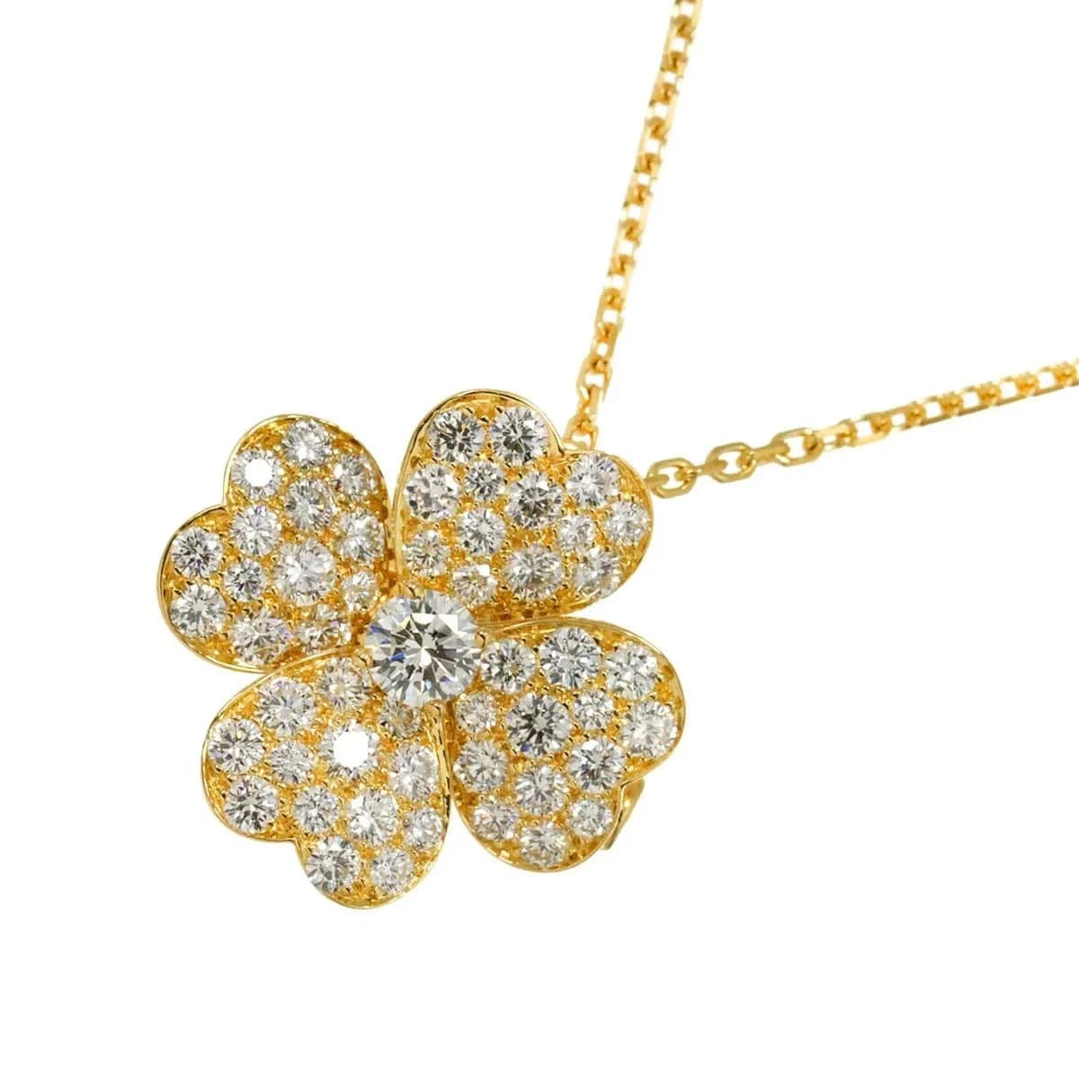 Van Cleef Arpels Cosmos Diamond Flower MM Necklace Brooch 18K YG 750 9 ...