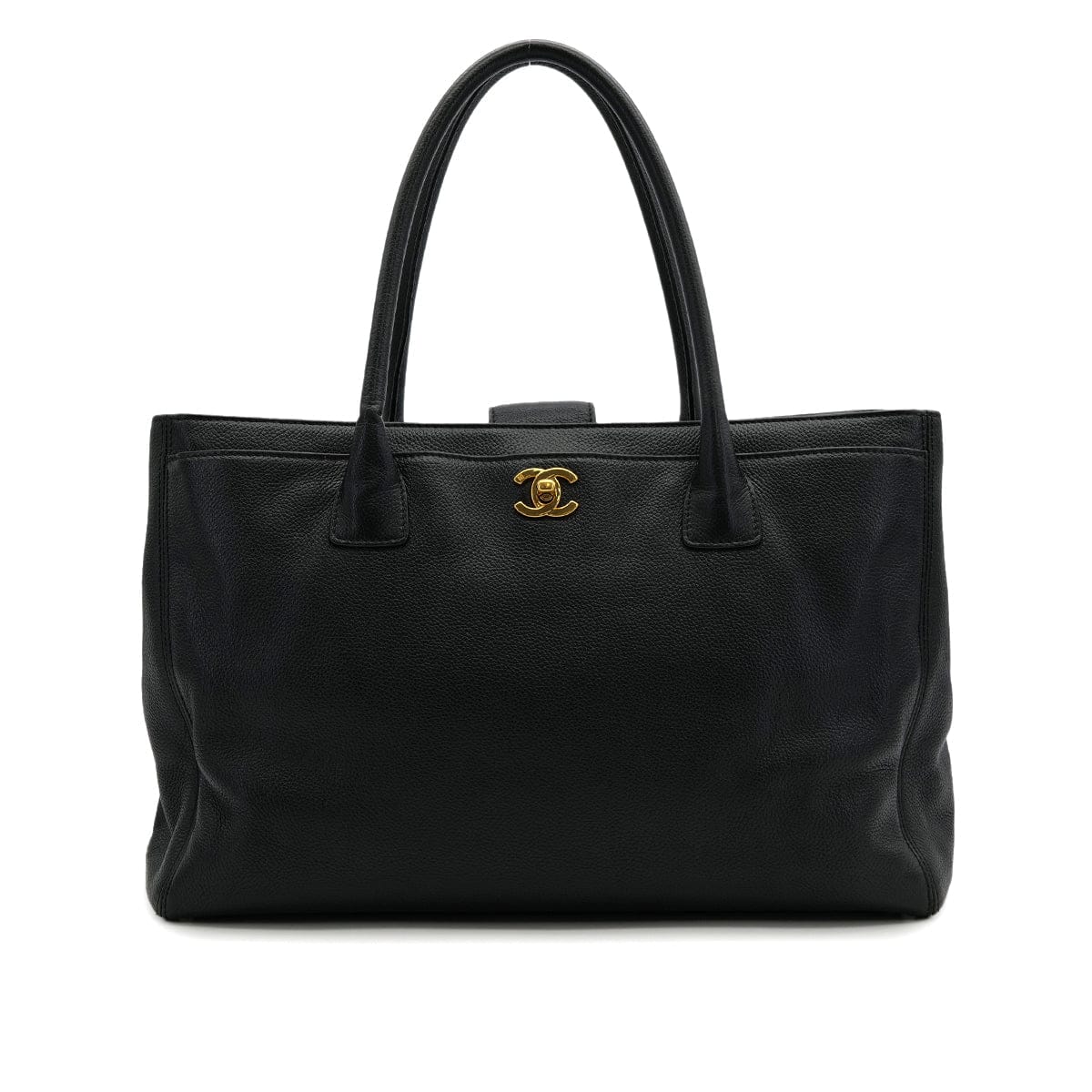 VINTAGE CHANEL EXECUTIVE TOTE BAG BLACK LEATHER 90314385 – Luxury Promise