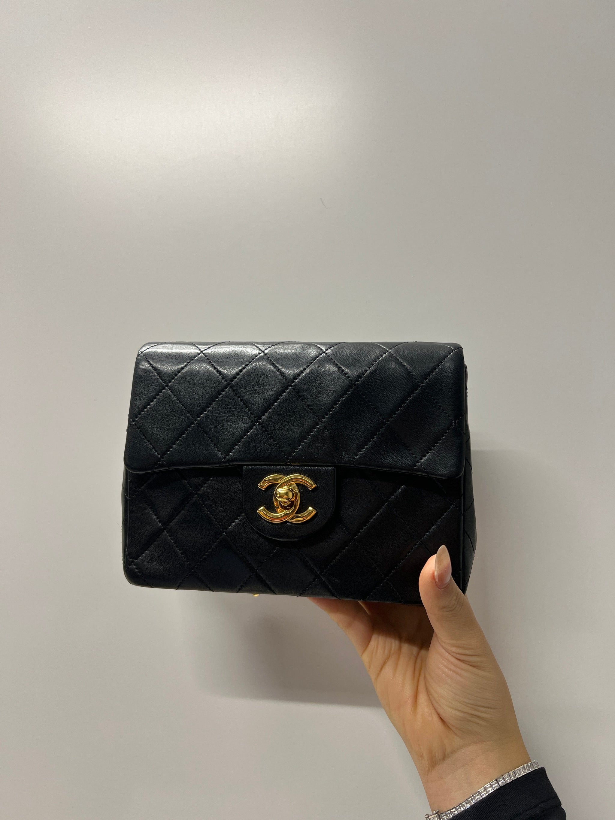 Buy Pre Loved Chanel mini square black GHW vintage 1645260 Products ...
