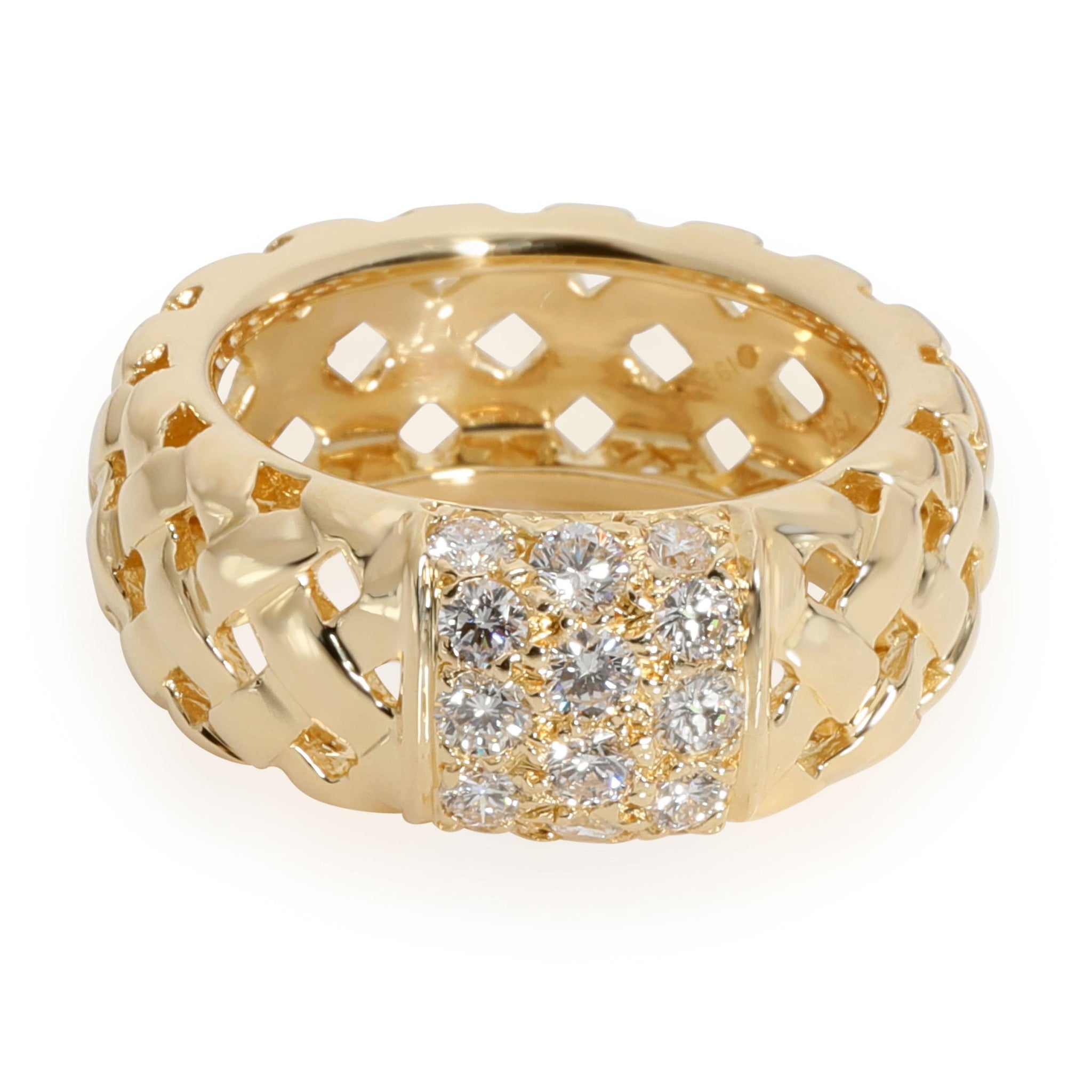 Tiffany & Co. Vannerie Basket Weave Diamond Ring in 18K Yellow Gold 3 ...