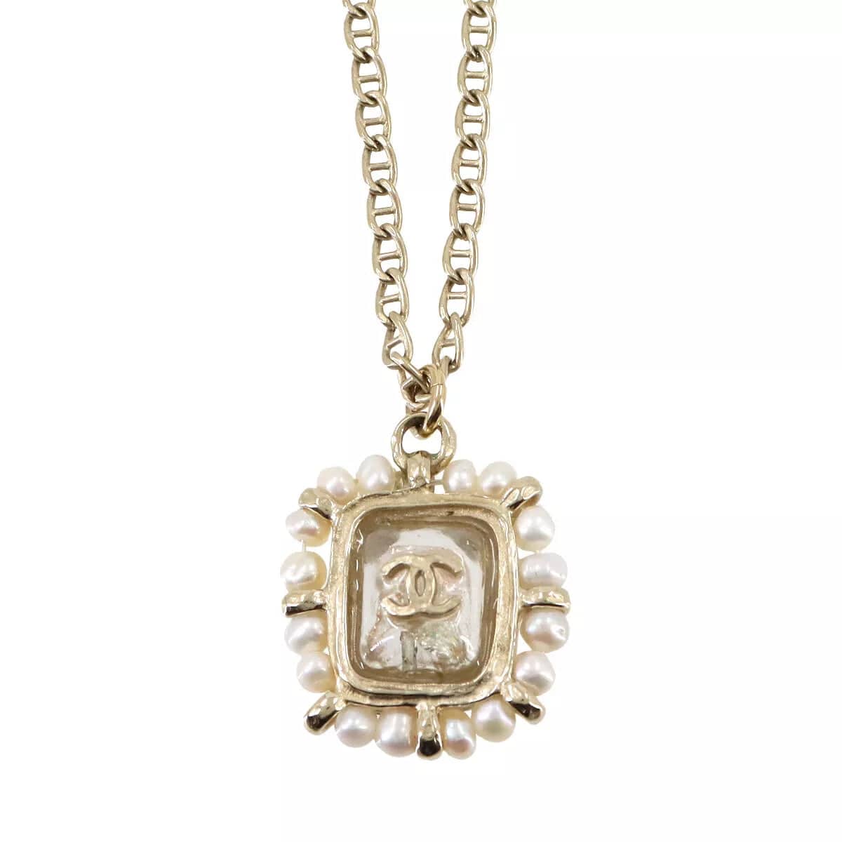 CHANEL Coco Logos Necklace Gold White A16A Accessory 90253838 – Luxury ...