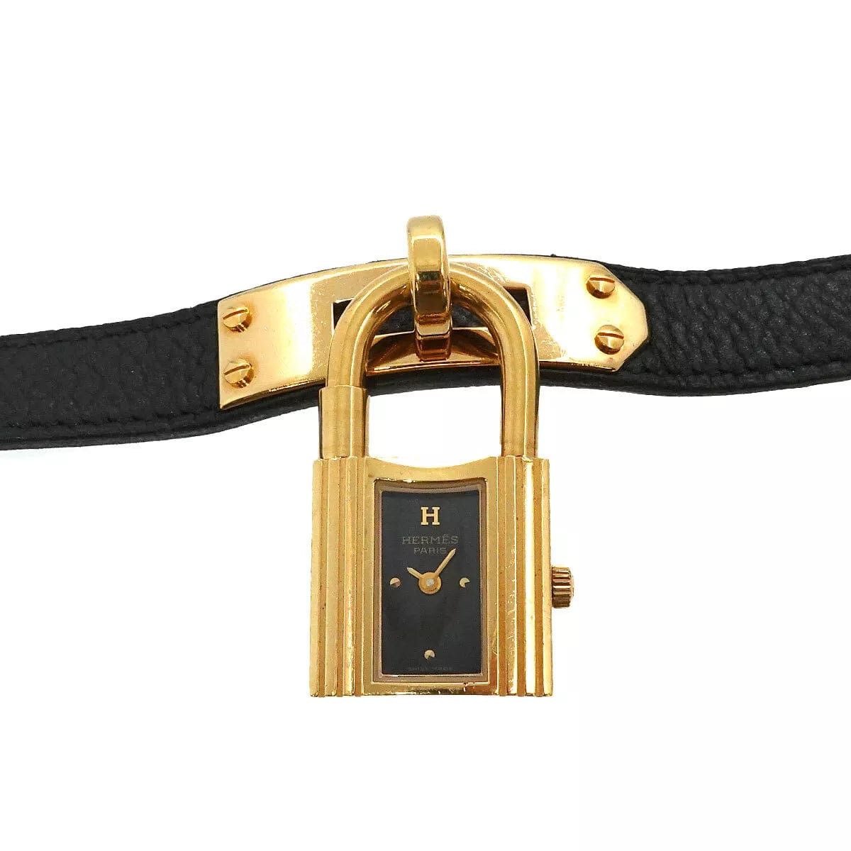 HERMES KELLY Watch Quartz Black Dial Leather Ladies Watch 90251220 ...