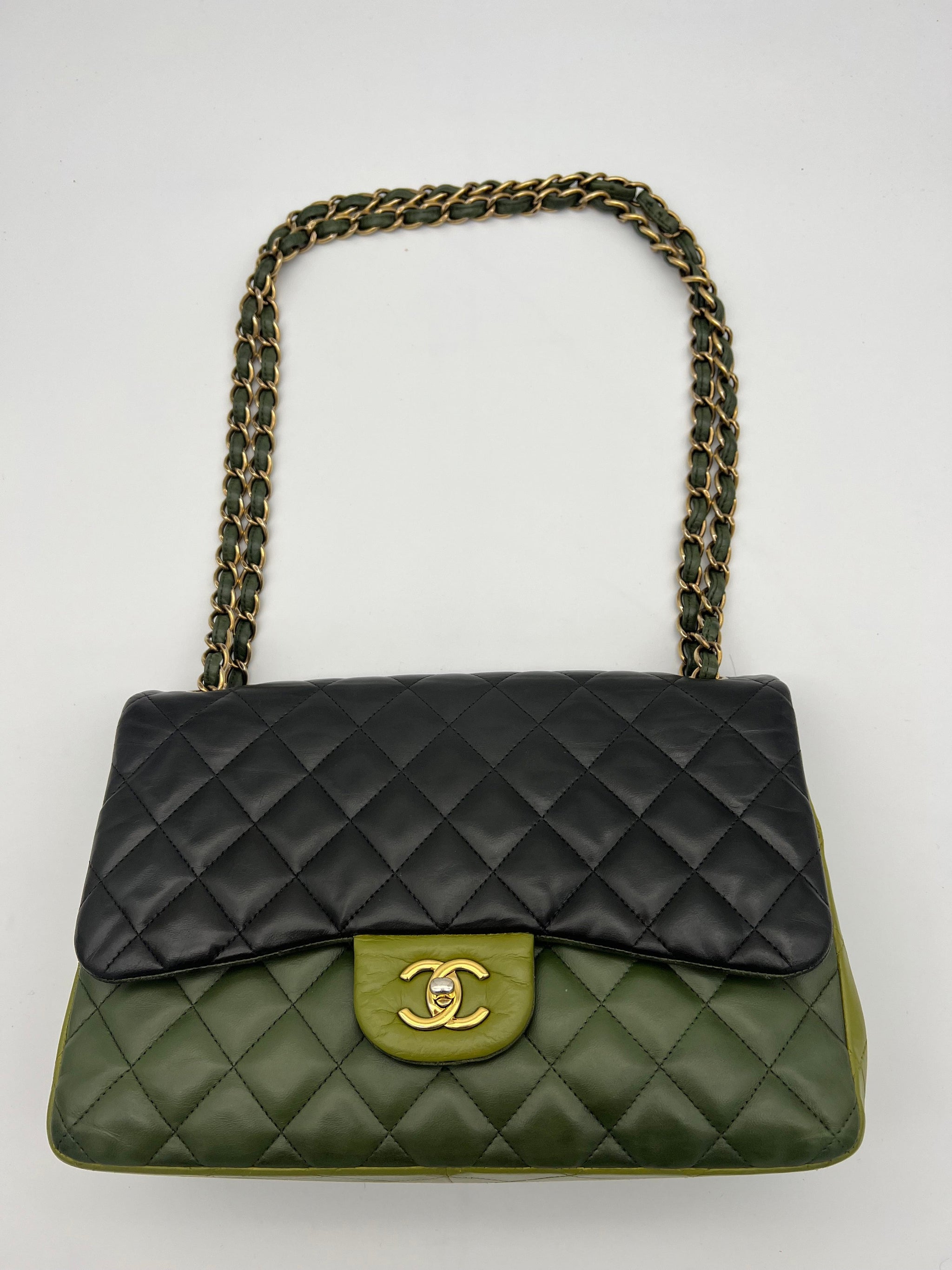 Chanel Green Tri Color Jumbo Flap Bag UIL1067 – Luxury Promise