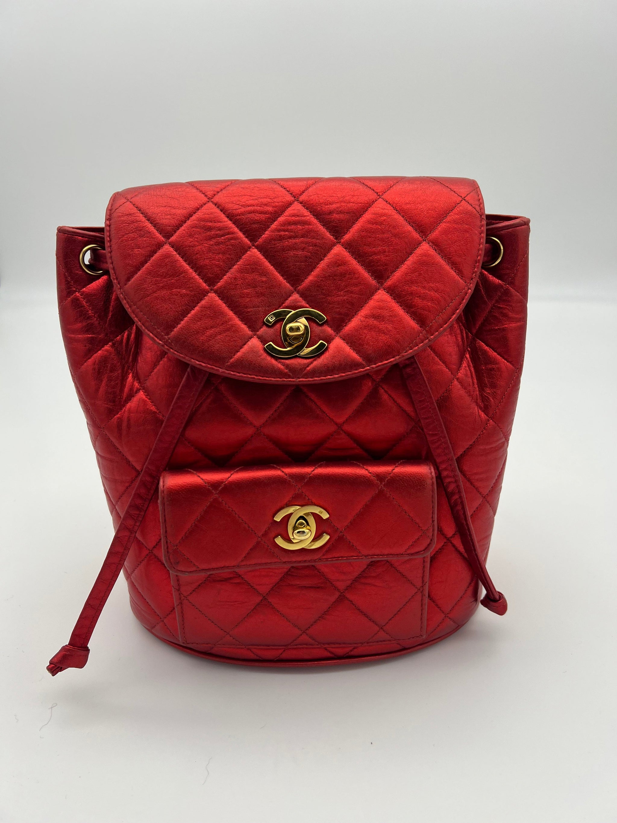 Chanel Vintage Red Metallic Duma Backpack ASL4410 – Luxury Promise