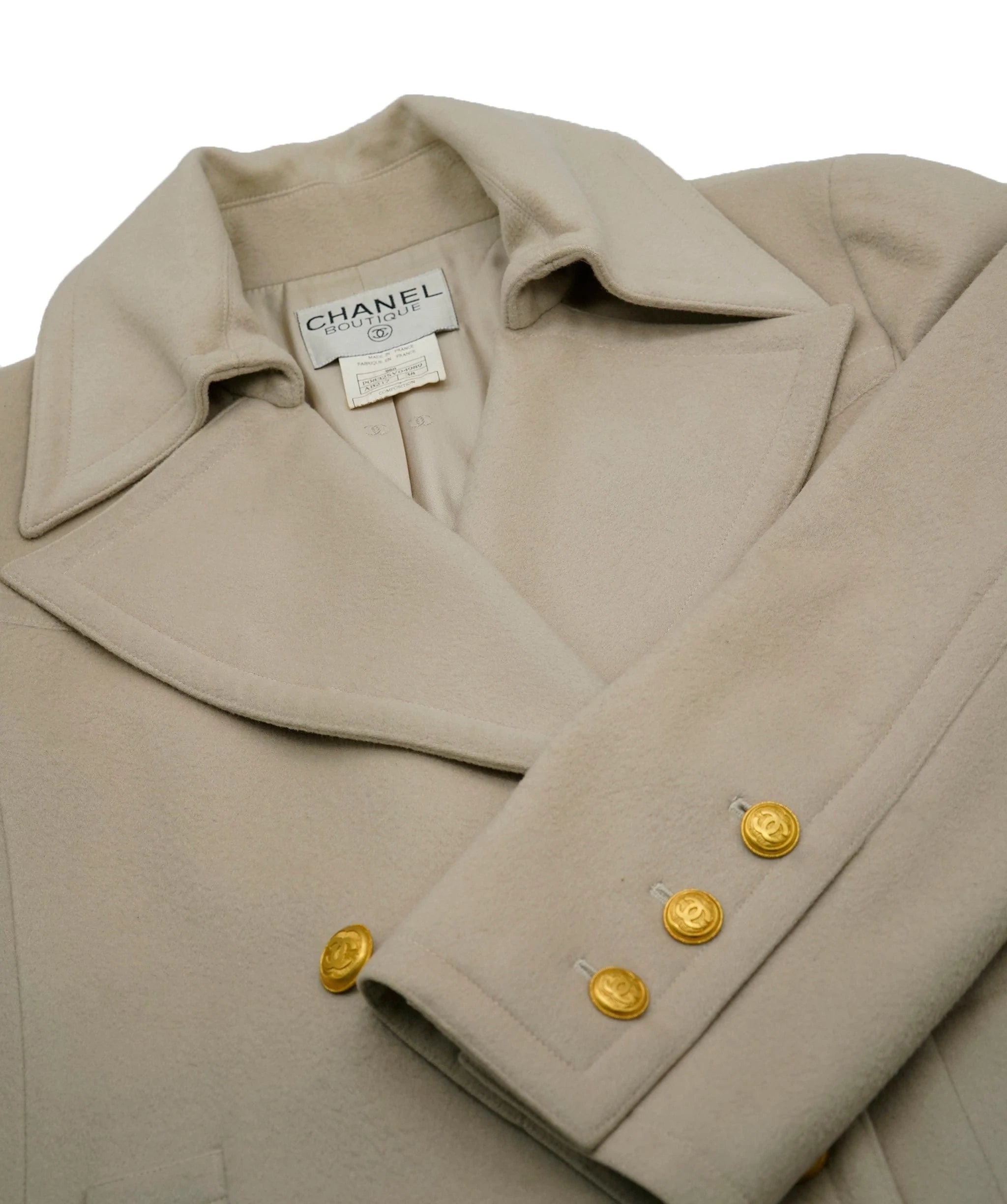 Chanel CC Buttons Cashmere Coat Light Beige ASL5401 – LuxuryPromise