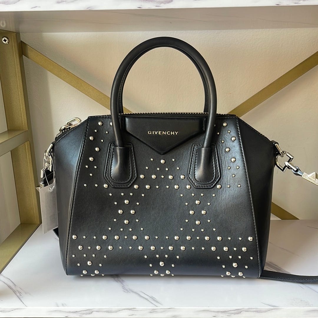 GIVENCHY BLACK STUDDED LEATHER ANTIGONA SMALL BAG 68124 – Luxury Promise
