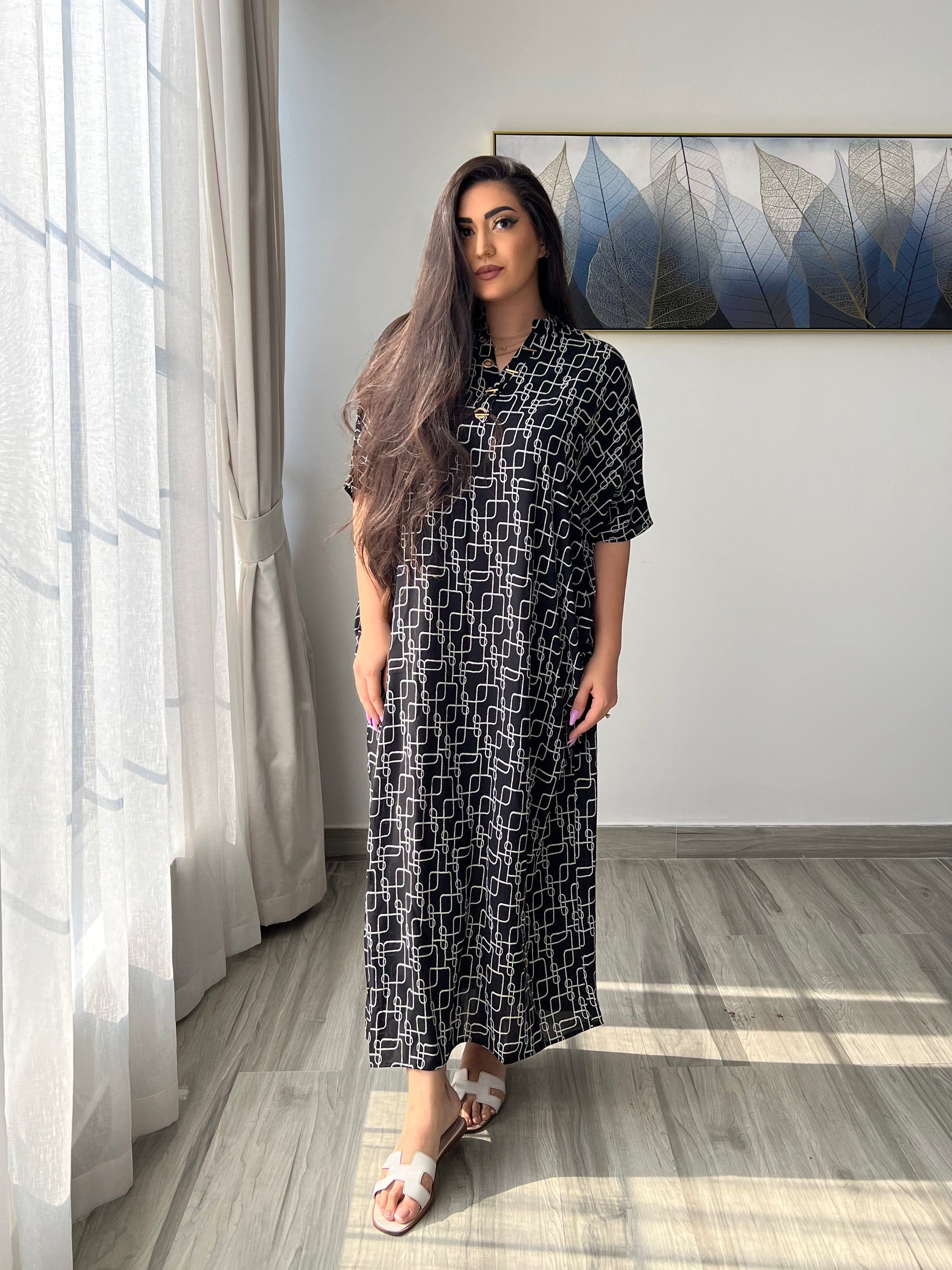 Black Rope Dress with Gold Buttons REC1142 – Luxury Promise