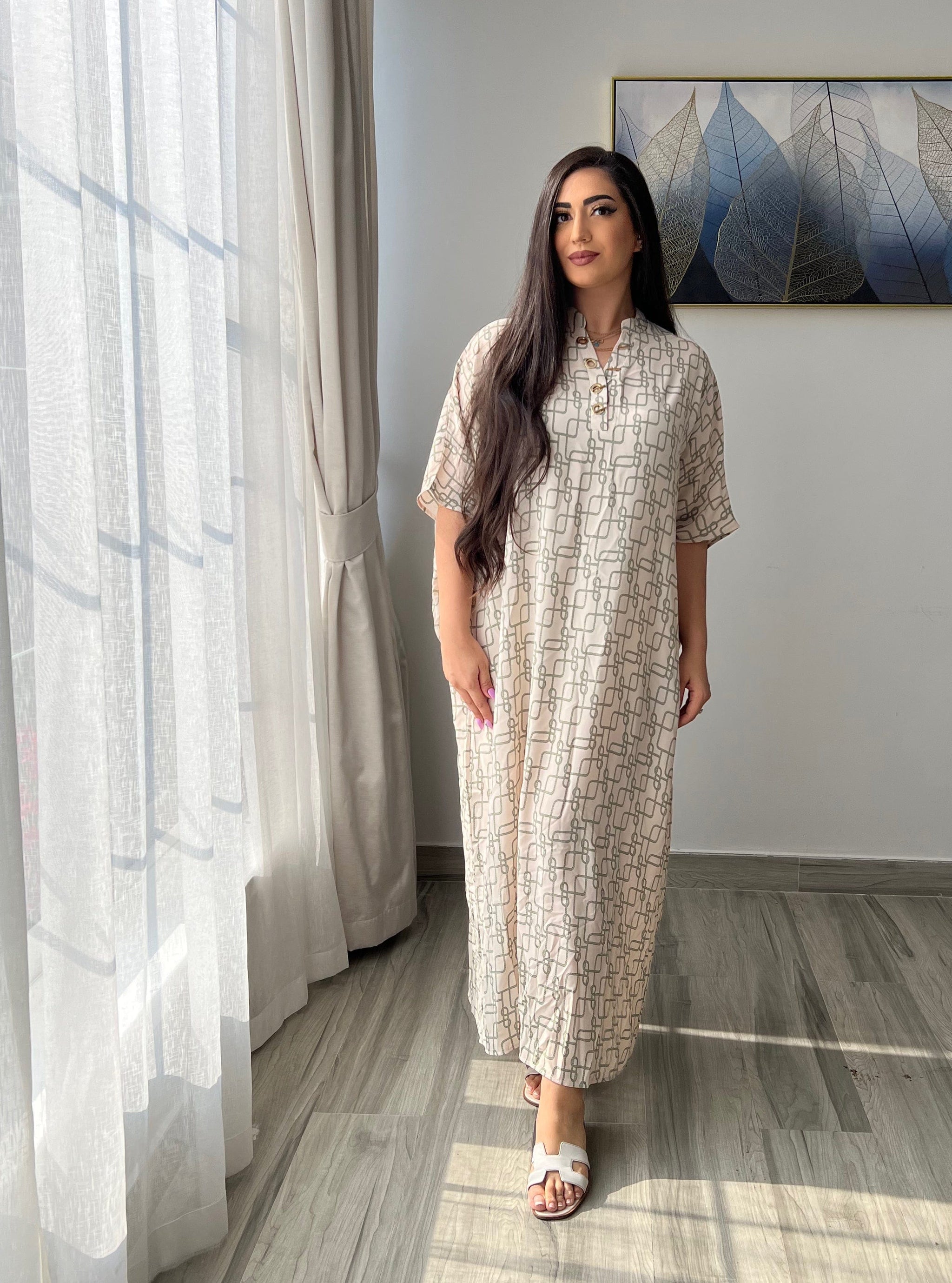 Green Rope Dress with Gold Buttons REC1006 – Luxury Promise