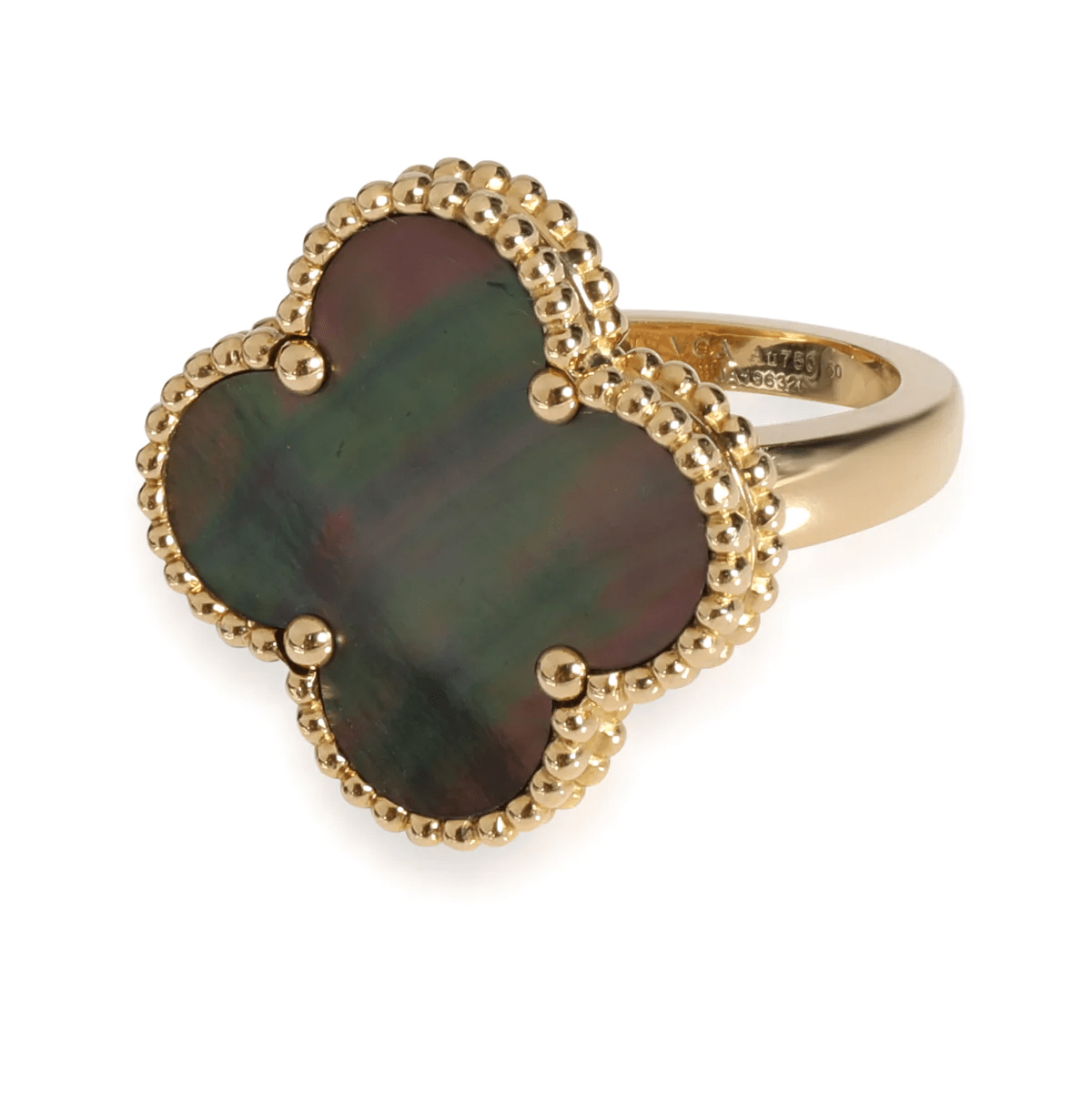 Van Cleef & Arpels Magic Alhambra Gray Mother Of Pearl Ring in 18k Yel ...
