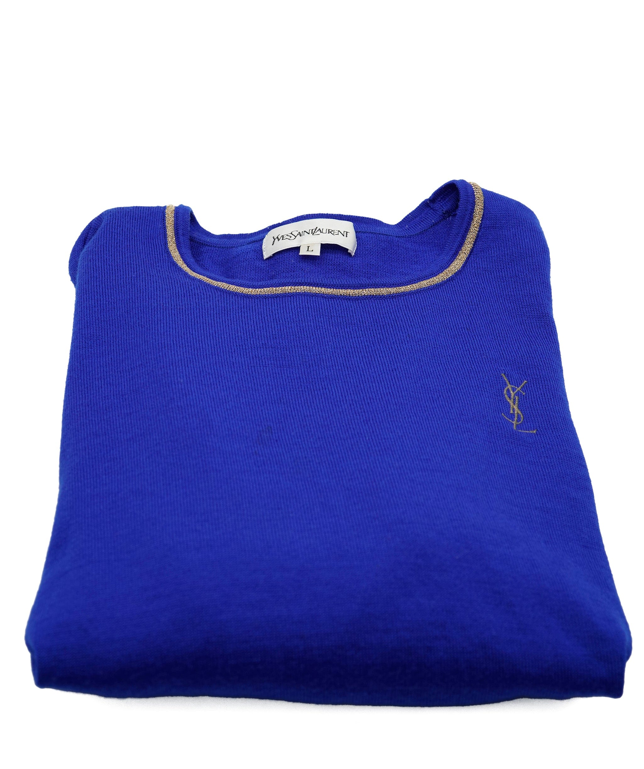 YSL Logo Sweater Blue Gold ASL6385 – Luxury Promise